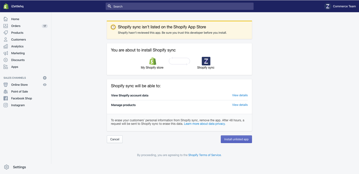 Integrate with Shopify | Zettle